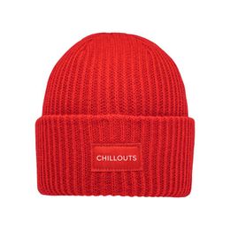 Chillouts Unisex Chillouts Strickm&uuml;tze &raquo;Kara Hat&laquo; dicker Rippenstrick rot Einheitsgr&ouml;&szlig;e