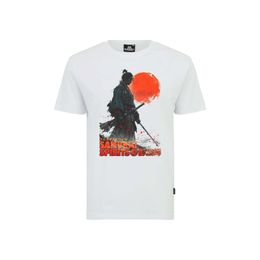 Oldskull T-Shirt 'Asian Ghost Warrior Graphic' Herren Gr&ouml;&szlig;e S orange / schwarz / wei&szlig;