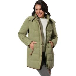 CR&Eacute;ATION L Damen Longjacke mit Stehkragen und Kapuze schilf Gr&ouml;&szlig;e 44