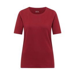 Cecil Basic T-Shirt mit Rundhals in Unifarbe Damen Gr&ouml;&szlig;e XS rostrot