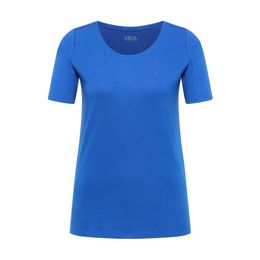 Cecil Basic T-Shirt mit Rundhals in Unifarbe Damen Gr&ouml;&szlig;e XL blau