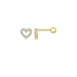 Staufergold Earrings 'Herz-Ohrstecker &bdquo;Herzkranz&ldquo; &ndash; Zirkonia-Herz, romantisch elegant' female size One size Gold