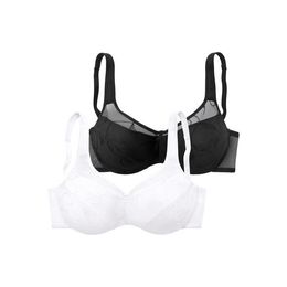 PETITE FLEUR BY LASCANA Minimizer-BH schwarz+wei&szlig; Gr. 90C. Mit B&uuml;gel