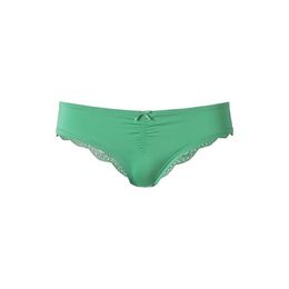 Lascana Brasilslip gr&uuml;n Gr. 36/38 f&uuml;r Damen. Mit Spitze, Schleife. K&ouml;rpernah