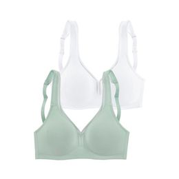 PETITE FLEUR BY LASCANA T-Shirt-BH ', BH ohne B&uuml;gel, Entlastungs-BH, Baumwoll-BH' gr&uuml;n Gr. 85E. Ohne B&uuml;gel. Nachhaltig.