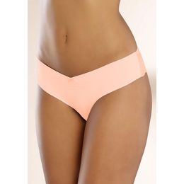 Lascana Brasilslip orange Gr. 44/46 f&uuml;r Damen. Mit Spitze, Schleife. K&ouml;rpernah