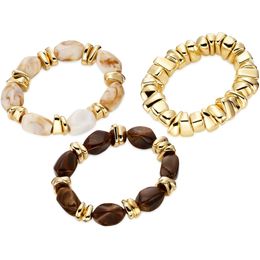 Aniston Armband Damen Gr&ouml;&szlig;e One Size creme / cognac / dunkelbraun / gold