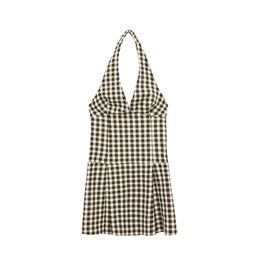 KOTON Kleid Damen Gr&ouml;&szlig;e 42 ecru / braun / graumeliert Sommerkleid