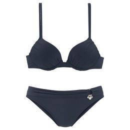 s.Oliver Set: Push-Up-Bikini 'Tonia' blau Gr. 34 Cup A. Mit Zierperlen. Mit B&uuml;gel
