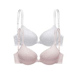 PETITE FLEUR BY LASCANA Push-up-BH beige Gr. 90AA. Vergr&ouml;&szlig;ert Optisch Die B&uuml;ste und mit B&uuml;gel