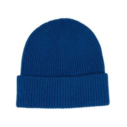 styleBREAKER M&uuml;tze 'Feinstrick Beanie M&uuml;tze mit Krempe' Damen Gr&ouml;&szlig;e 54/64 royalblau