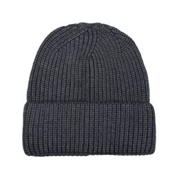 styleBREAKER M&uuml;tze 'Feinstrick Beanie M&uuml;tze mit Krempe' Damen Gr&ouml;&szlig;e 54/64 anthrazit