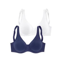 PETITE FLEUR BY LASCANA Minimizer-BH blau Gr. 100F. Mit B&uuml;gel. Nachhaltig.