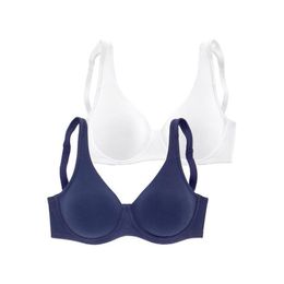 PETITE FLEUR BY LASCANA Minimizer-BH blau Gr. 100E. Mit B&uuml;gel. Nachhaltig.