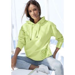 ELBSAND Kapuzensweatshirt 'Elgin' gelb Gr. L (40) f&uuml;r Damen. Mit Logostickerei. Figurumspielend. Nachhaltig.