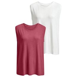 BEACHTIME BY LASCANA Shirttop 'mit breiten Schultern' orange Gr. 52/54 f&uuml;r Damen. Mit Rundhals. Bequem. Nachhaltig.