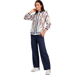 CREATION L PREMIUM Damen Druckbluse im T&uuml;cherdruck champagner-marine-bedruckt Gr&ouml;&szlig;e 46