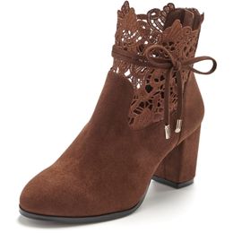 Lascana Damen High-Heel-Stiefelette dunkelbraun Gr&ouml;&szlig;e 35