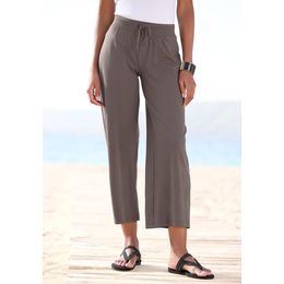 BEACHTIME BY LASCANA 7/8-Strandhose beige Gr. 40/42 f&uuml;r Damen. Figurumspielend. Nachhaltig.