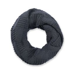 styleBREAKER Schlauchschal 'Feinstrick Loop mit Patentmuster' Damen Gr&ouml;&szlig;e One Size dunkelgrau