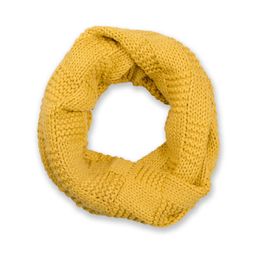 styleBREAKER Schlauchschal 'Feinstrick Loop mit Patentmuster' Damen Gr&ouml;&szlig;e One Size curry