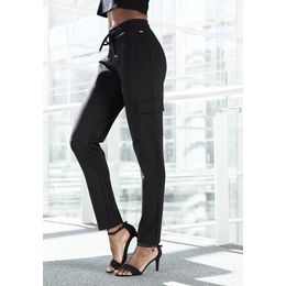 Lascana Cargohose schwarz Gr. 40/42 f&uuml;r Damen. Nachhaltig.