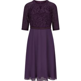 CR&Eacute;ATION L Damen Spitzenkleid mit weitem Rockteil traube Gr&ouml;&szlig;e 40