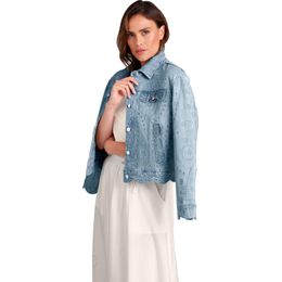 CREATION L PREMIUM Damen Jeansjacke mit Stickerei blue-bleached Gr&ouml;&szlig;e 40