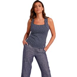 CREATION L PREMIUM Damen Modal-Baumwoll-Shirttop marine-wei&szlig;-getupft Gr&ouml;&szlig;e 42