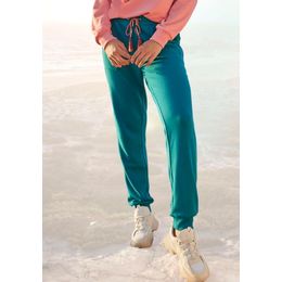 Vivance Sweathose blau Gr. 32/34 f&uuml;r Damen. Mit Quasten. L&auml;ssig Geschnitten. Nachhaltig.