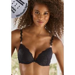 Vivance Push-up-BH schwarz Gr. 80B. Vergr&ouml;&szlig;ert Optisch Die B&uuml;ste und mit B&uuml;gel. Nachhaltig.