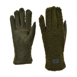 styleBREAKER Fingerhandschuhe 'Touchscreen Handschuhe mit Teddypl&uuml;sch' Damen Gr&ouml;&szlig;e XS/XL oliv