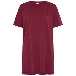s.Oliver Nachthemd rot Gr. 32/34 f&uuml;r Damen. Rundhals und Print. Loose Fit. Nachhaltig.
