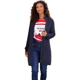 Damen Longstrickjacke mit Stehkragen marine Gr&ouml;&szlig;e 46