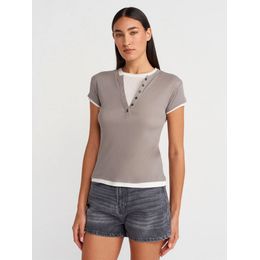 Dilvin T-Shirts Damen Gr&ouml;&szlig;e S grau