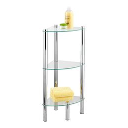 Wenko Shelf 'Yago' male size B: 30cm x H: 74cm x T: 30cm Silver grey / Transparent