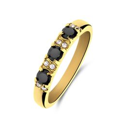 Lucardi Ring 'Weinlese' female size 63 Gold / Black / White