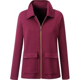 CREATION L PREMIUM Damen Jacke mit Modal bordeaux Gr&ouml;&szlig;e 48/50