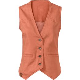 CR&Eacute;ATION L Damen Jeansweste mit spitz zulaufendem Saum papaya Gr&ouml;&szlig;e 38