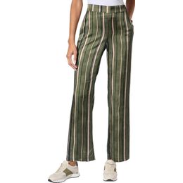 CR&Eacute;ATION L Damen Schlupfhose mit Nahttaschen khaki-graphit-gestreift Gr&ouml;&szlig;e 38
