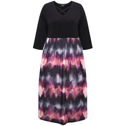 Ulla Popken Kleid Damen Gr&ouml;&szlig;e 50/52 mischfarben / schwarz Sommerkleid