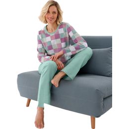 w&auml;schepur Damen Schlafanzug mit Print kalkmint-ros&eacute;-bedruckt Gr&ouml;&szlig;e 36/38