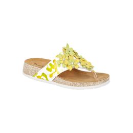 Think! Pantolette 'Think Koak Zehentrenner wei&szlig; gelb Bl&uuml;ten 745' Damen Gr&ouml;&szlig;e 39 wei&szlig;
