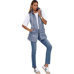CR&Eacute;ATION L Damen Steppweste mit Seitenschlitzen taubenblau Gr&ouml;&szlig;e 48