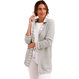 CREATION L PREMIUM Damen Wendejacke im Marine-Stil hellgrau-champagner-geringelt Gr&ouml;&szlig;e 40