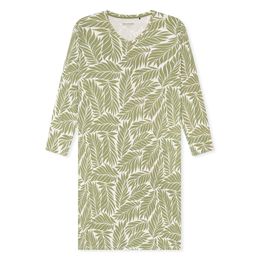 Schiesser Nachthemd ' Comfort Essentials ' Damen Gr&ouml;&szlig;e M khaki / wei&szlig;