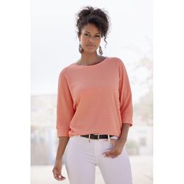 Vivance 3/4-Arm-Shirt 'aus b&uuml;gelfreier Cr&ecirc;pe-Qualit&auml;t' orange Gr. 32/34 f&uuml;r Damen. Mit Rundhals. L&auml;ssig Geschnitten. Nachhaltig.