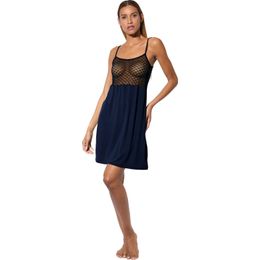 w&auml;schepur Damen Nachthemd mit Spitze marine Gr&ouml;&szlig;e 36/38