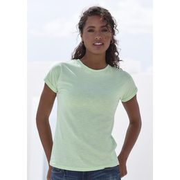 Vivance T-Shirt 'aus luftiger Baumwoll-Qualit&auml;t' gr&uuml;n Gr. 36/38 f&uuml;r Damen. Mit Rundhals. Bequem. Nachhaltig.