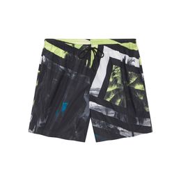 John Devin Badeshorts Herren Gr&ouml;&szlig;e S blau / limette / schwarz / wei&szlig;